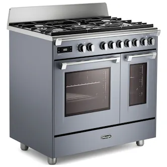 DeLonghi BS965TMXS 90cm Wide Bassano Dual Fuel Range Cooker in Slate Grey
