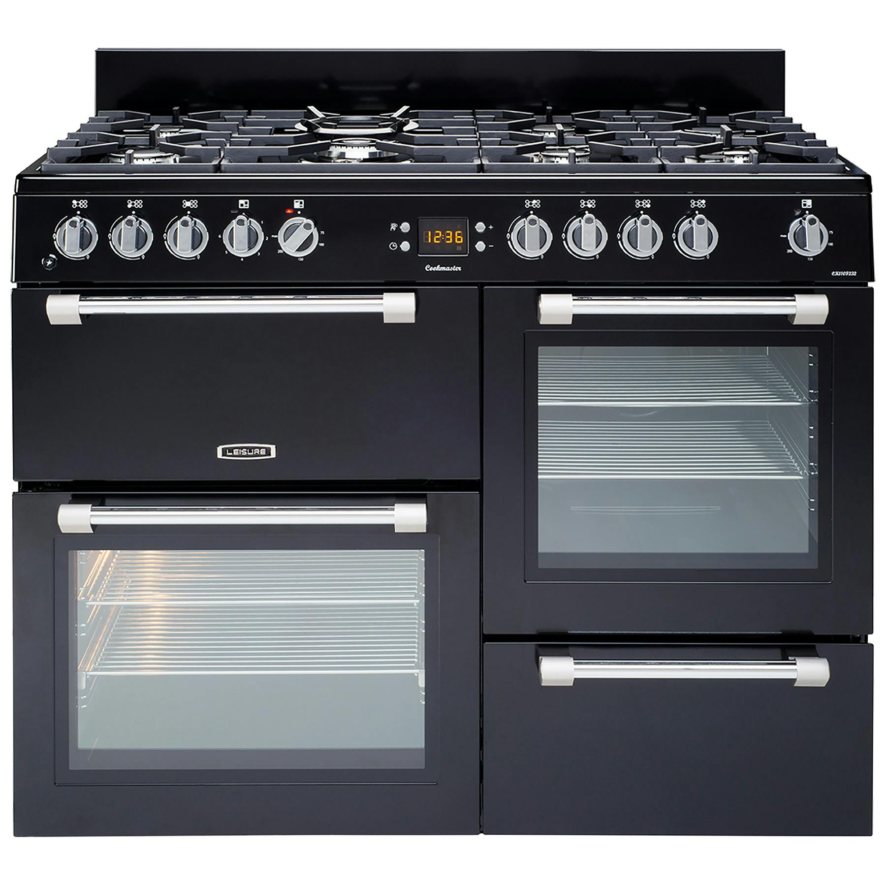 Leisure CK110F232K 110cm Wide Cookmaster Duel Fuel Range Cooker in Black