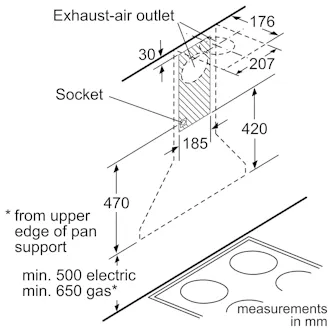Bosch DWP64CC50M Serie 2 60cm Pyramid Design Hood Brushed Steel