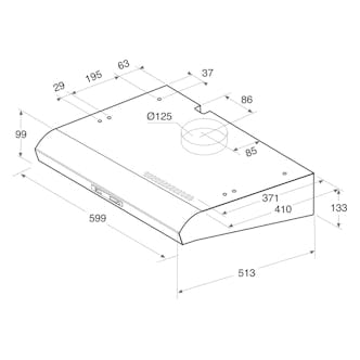 Hotpoint PSLMO65FLSX 60cm Visor Extractor Hood in St/Steel 3 Speed Fan
