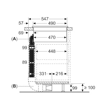Neff Z861KE1 Ducted Exhaust Starter Kit For Min. 60cm Deep Worktops